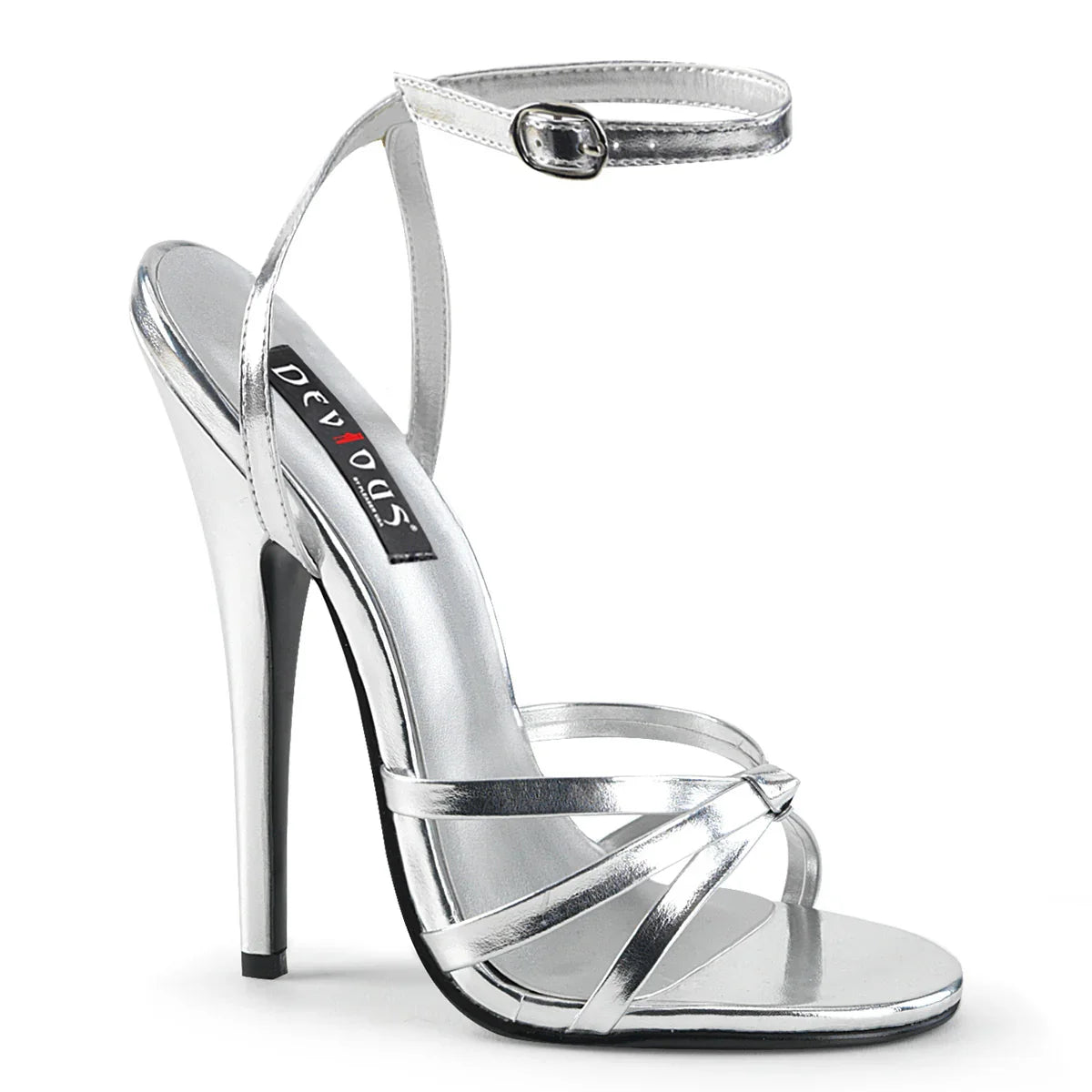 Tacones Devious DOMINA-108 Plata Pu 15cm | Vive Pole